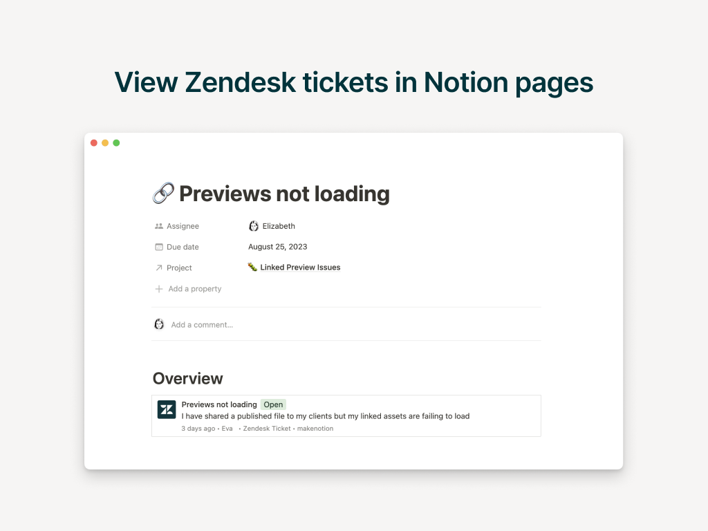 Notion App Integration with Zendesk Support